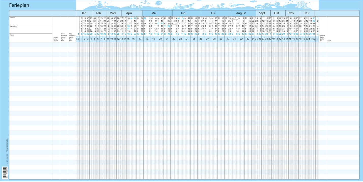 Ferieplan 2026 – Almanakkforlaget